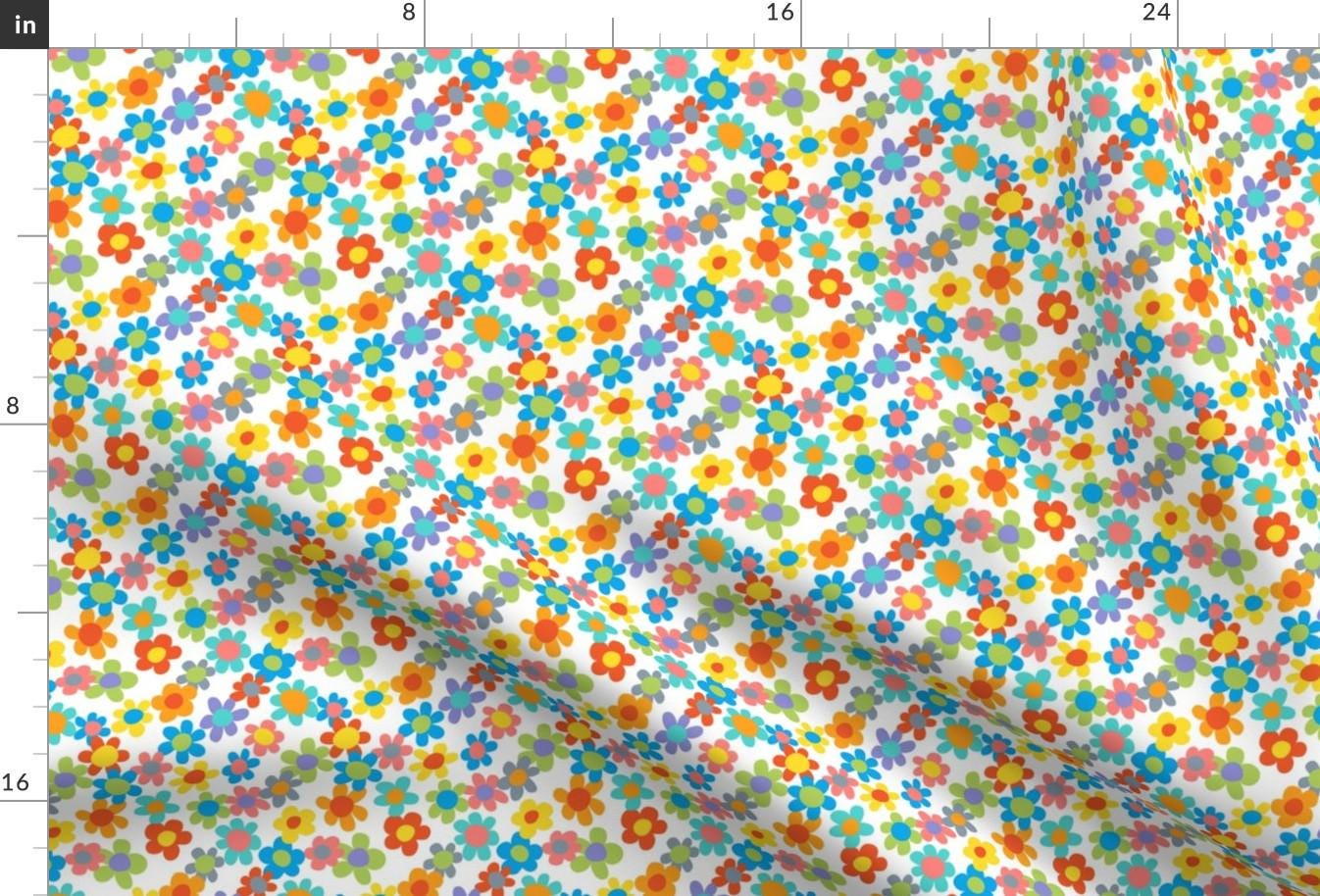 Rainbow Flower Fabric - Girl Power - Flower Power by Vo_aka_virginiao ...