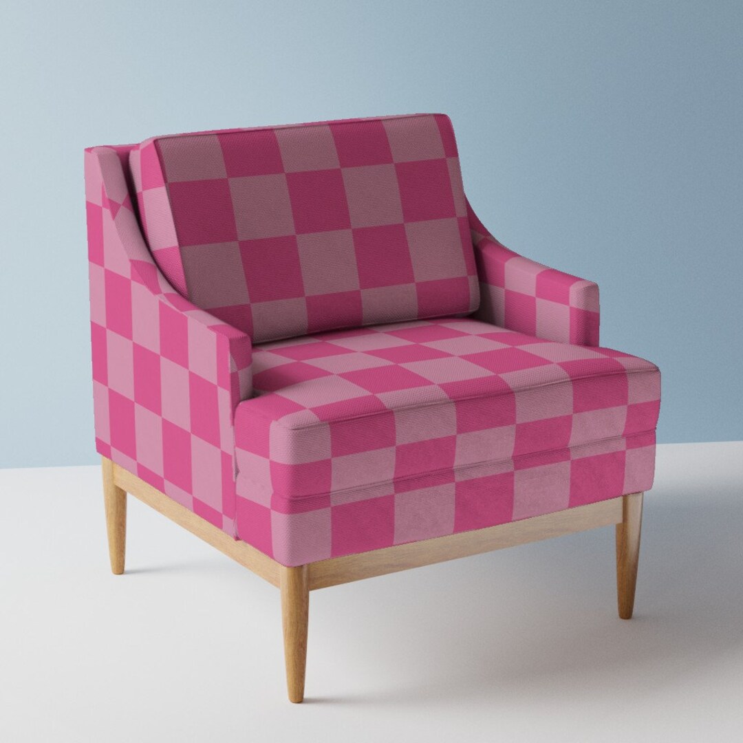 Hot Pink Checks Upholstery Fabric Hot Pink Checkerboard by Tiffany ...
