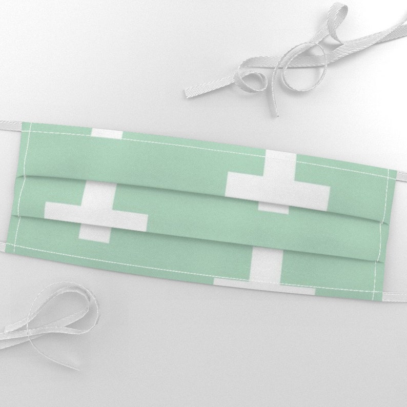 White Mint Plus Sign Fabric Mint Crosses Mint Plus Signs | Etsy