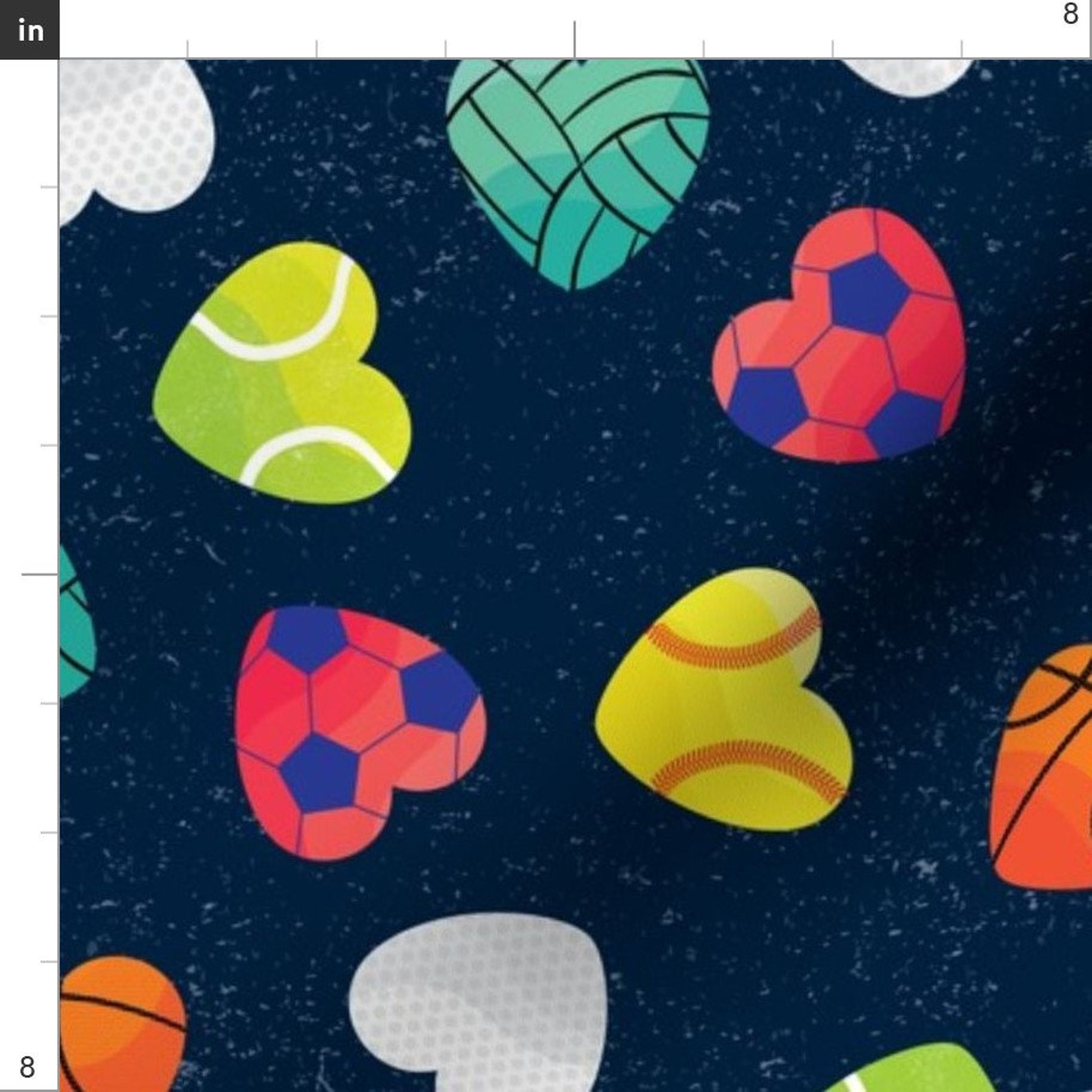 Sports Love Pattern Fabric Girls Love Sports by Artfulfreddy - Etsy