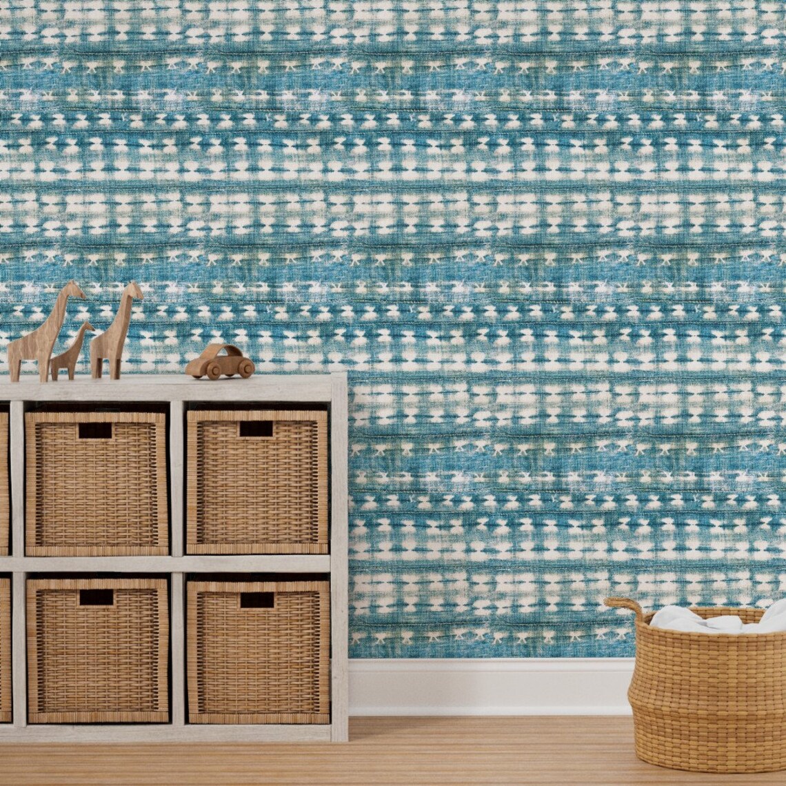Indigo Wallpaper Rustic Indigo Dye by Alison Janssen - Etsy