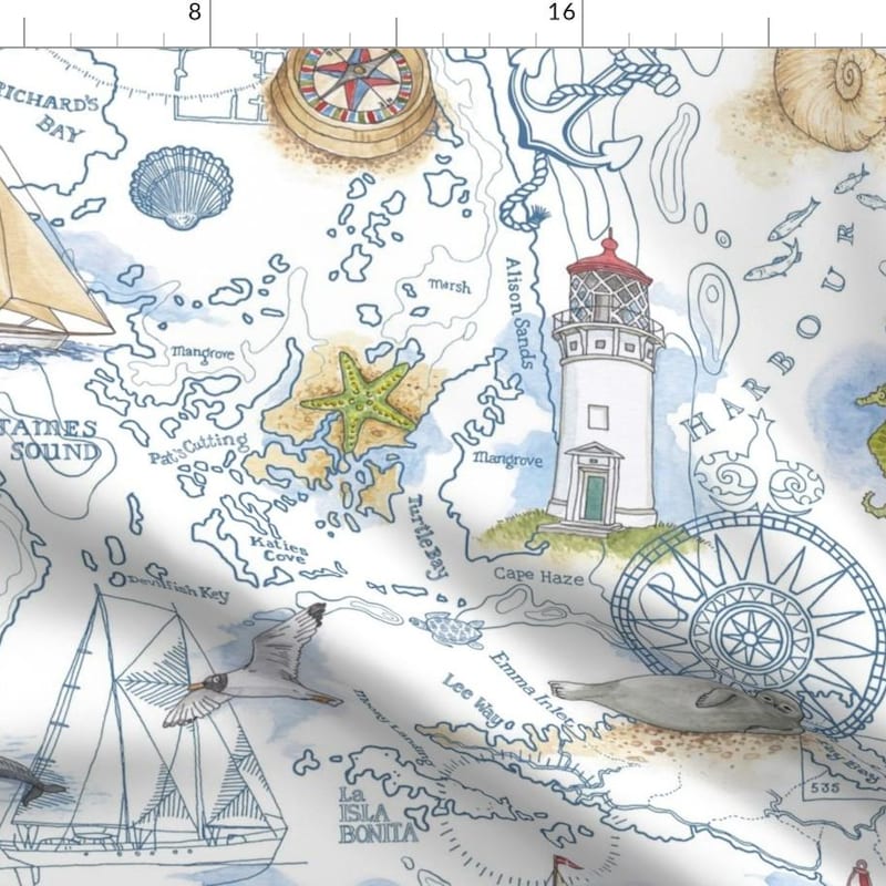 Nautical Fabric - Etsy