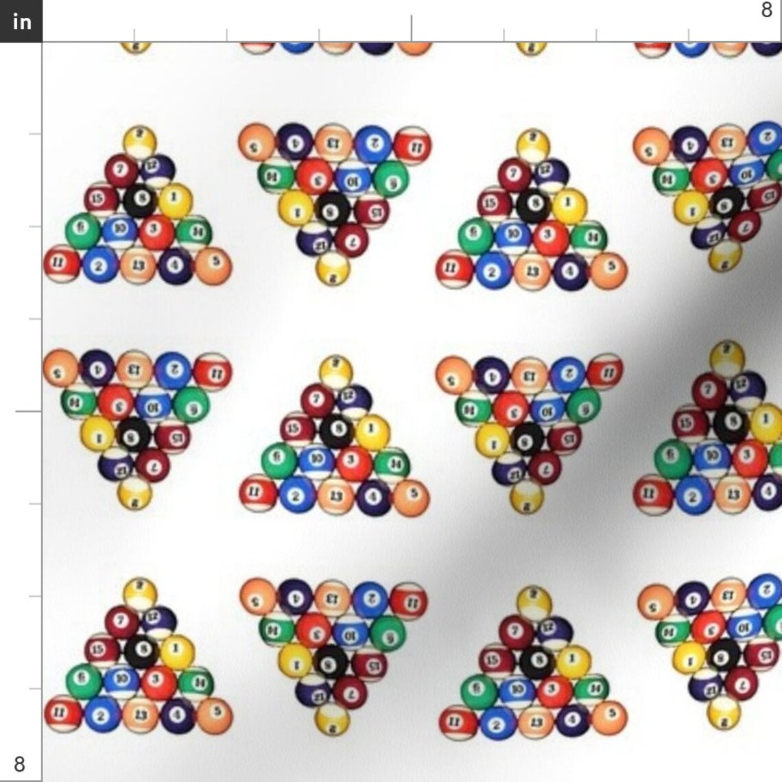Pool Fabric Eight Ball Racked by Thin Line Textiles Pool - Etsy