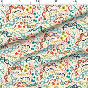 Biology Dna Fabric Dna on Creme large by Heleen_vd_thillart Multicolor ...