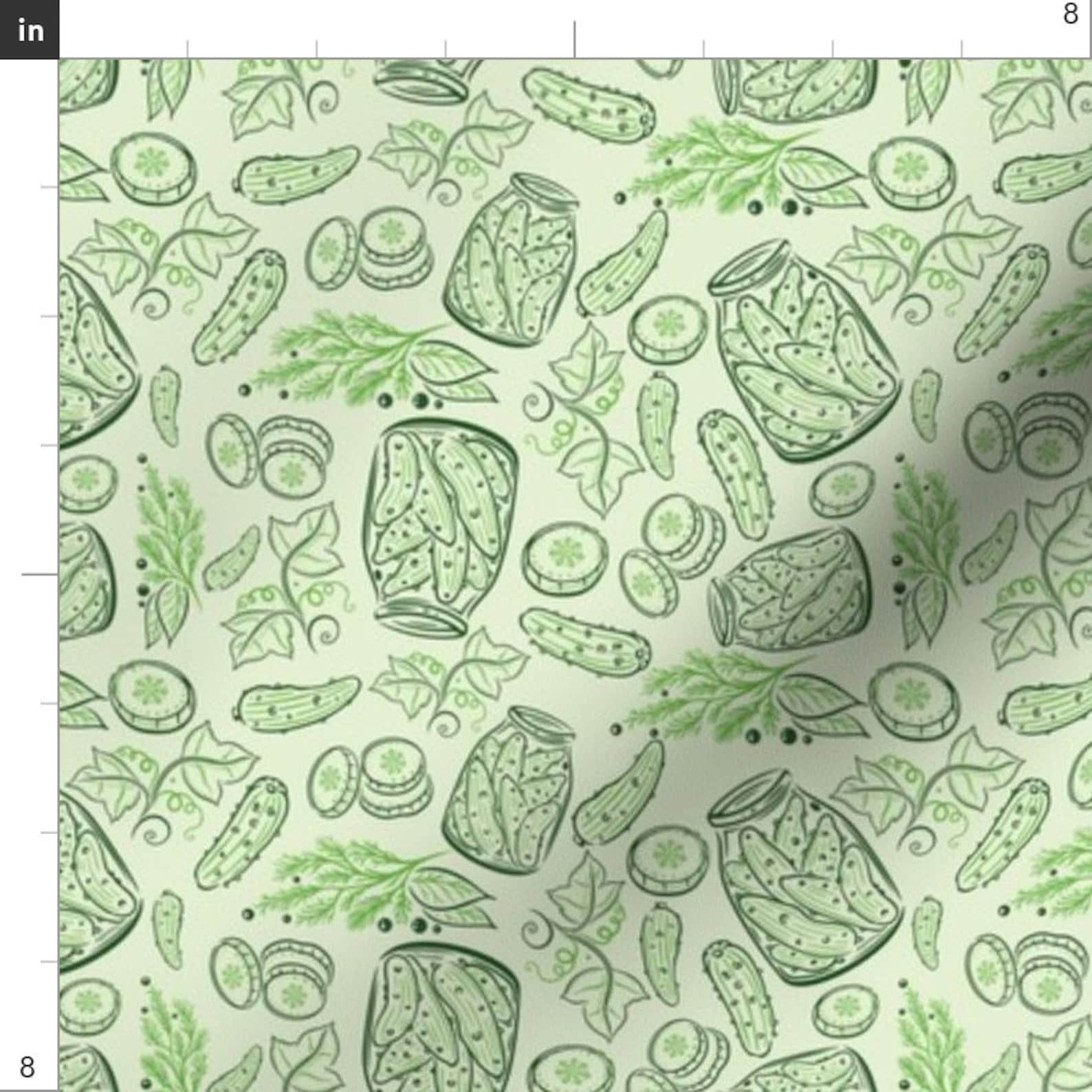 Pickles Fabric Pickles by Sandityche Pickles Green Food Vegetable ...