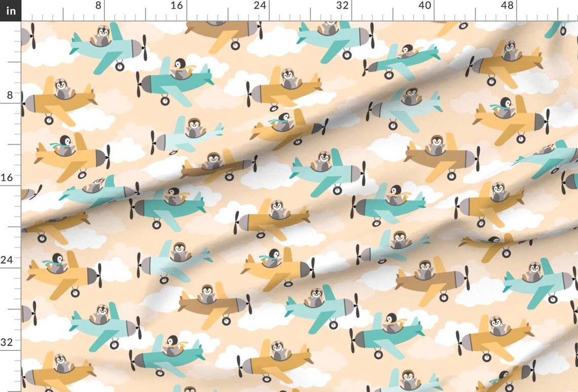 Airplane Fabric - These Birds Want to Fly by Heleenvanbuul - Modern ...