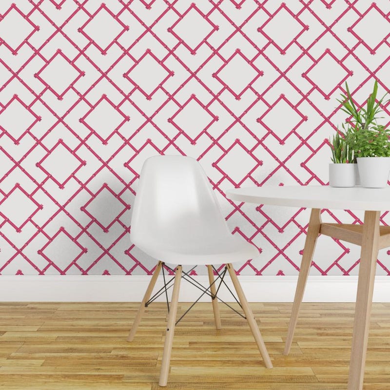 Bamboo Wallpaper Pink - Etsy