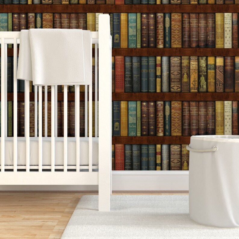 Vintage Library Wallpaper Instant Bookcase by - Etsy