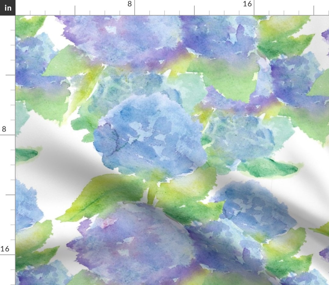 Hydrangeas Fabric Cape Hydrandgea by Atlanticmo Watercolor Boston ...