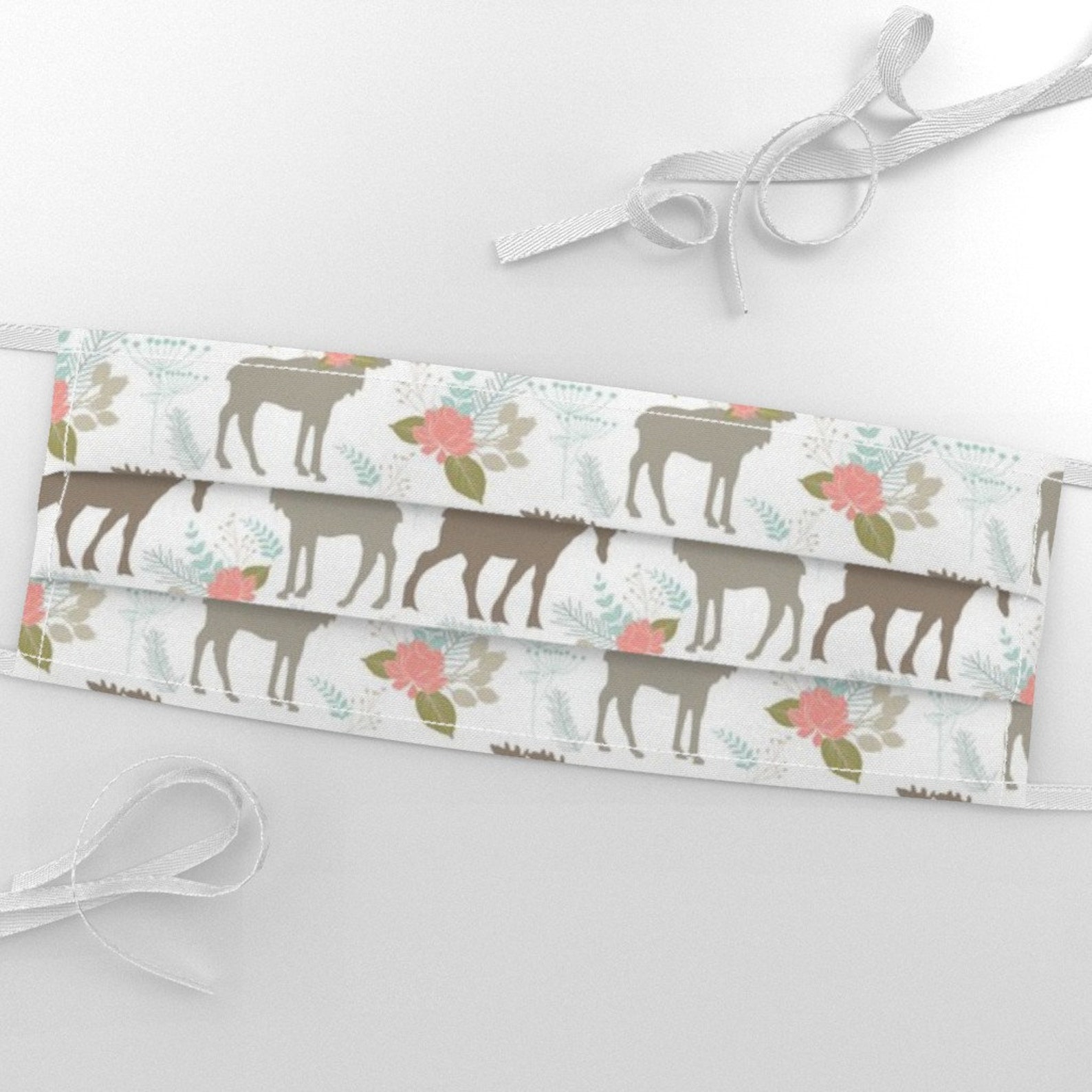 Floral Moose Fabric Moose Flower by Teart Baby Girl | Etsy