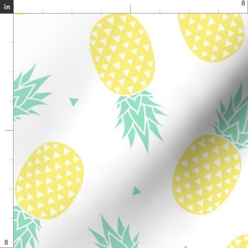 Pina Fabric Pineapple With White Background by Kimsa - Etsy