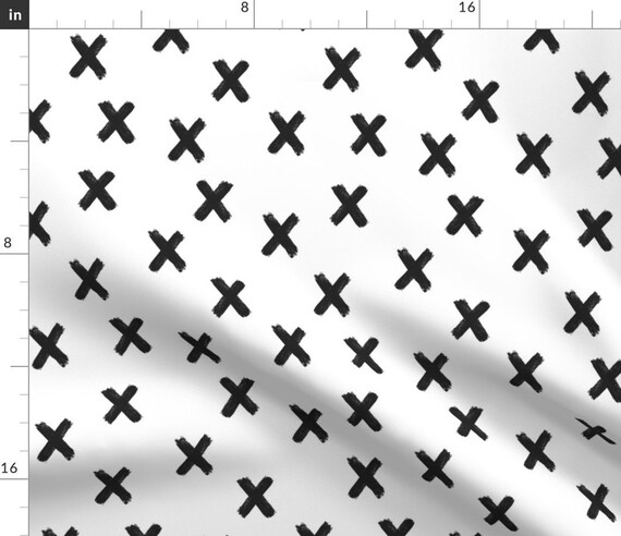 Scattered Crosses Fabric Black and White X by Googoodoll - Etsy
