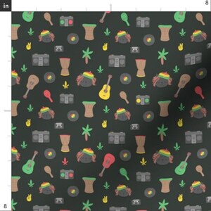 Rasta Cats Fabric Reggae by Kostolom3000 Rastafarian Reggae Music Cat ...