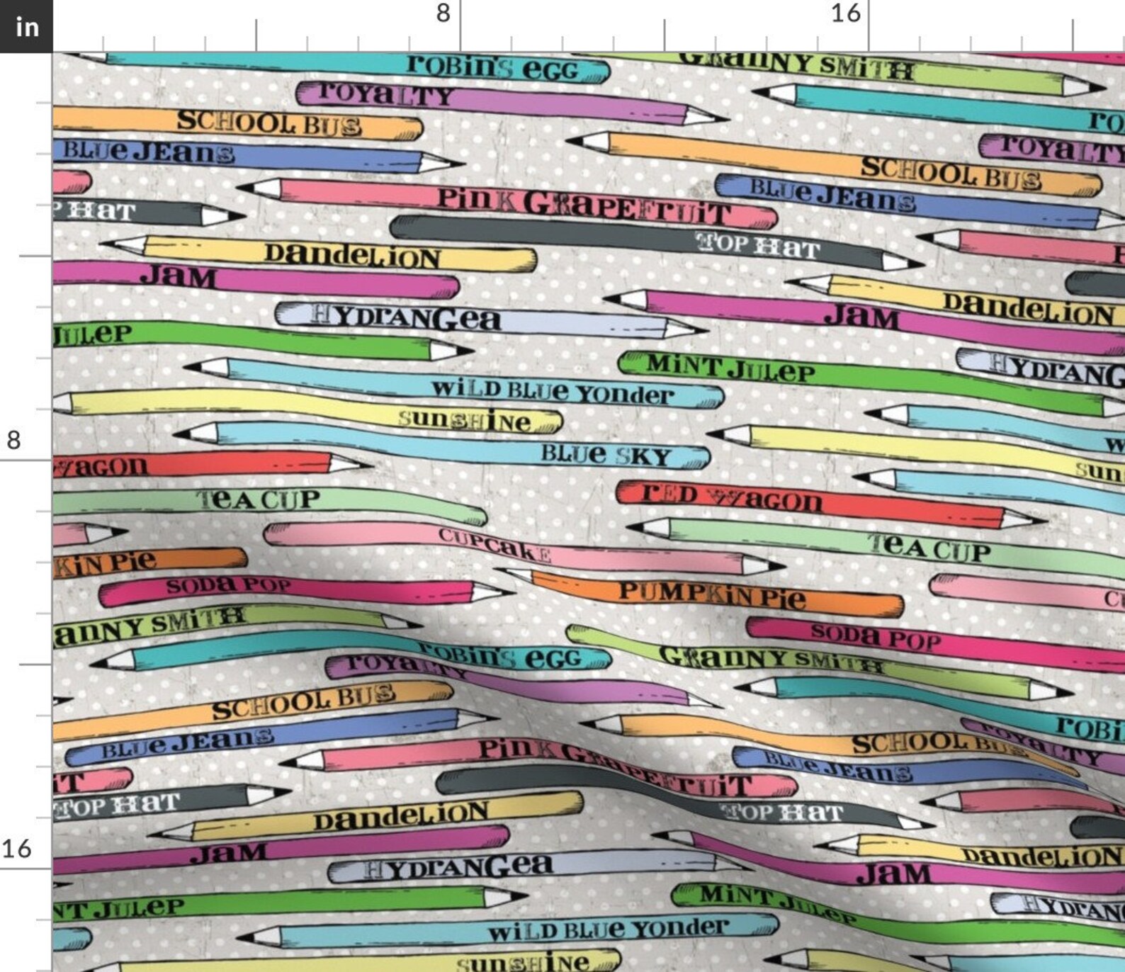 Vintage Colored Pencil Fabric Colour Me Vintage by - Etsy