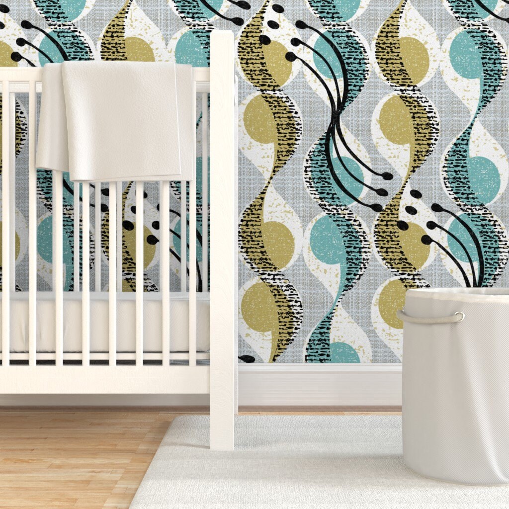 Mid Century Modern Geometric Wallpaper Betty Retro by - Etsy