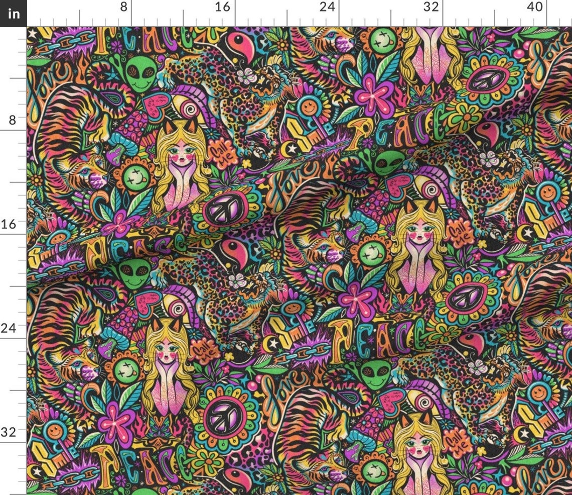 Y2k Fabric Y2k Doodle Bang Pattern by Dacha Dreamland Y2k | Etsy