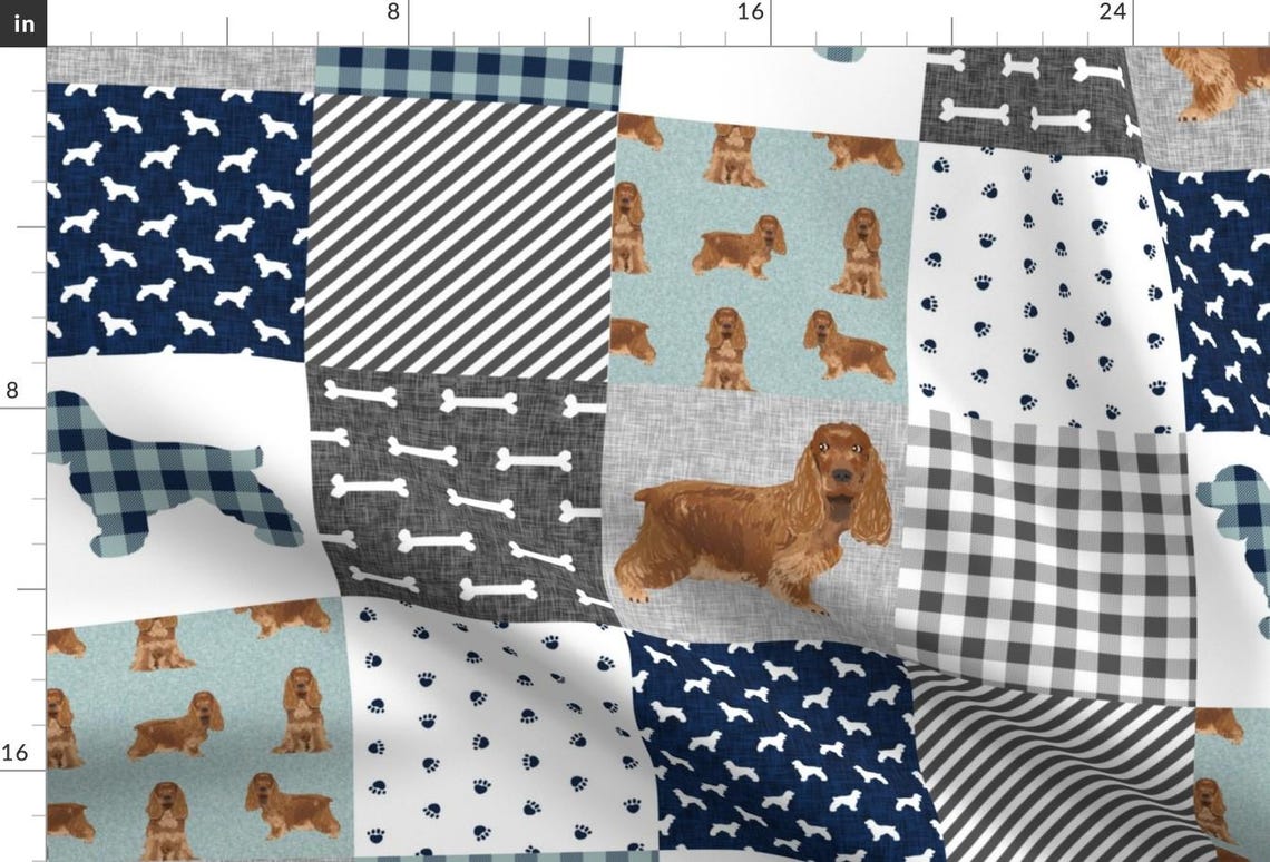 Cocker Spaniel Fabric - Cocker Spaniel Pet Quilt B Cheater Quilt Dog ...