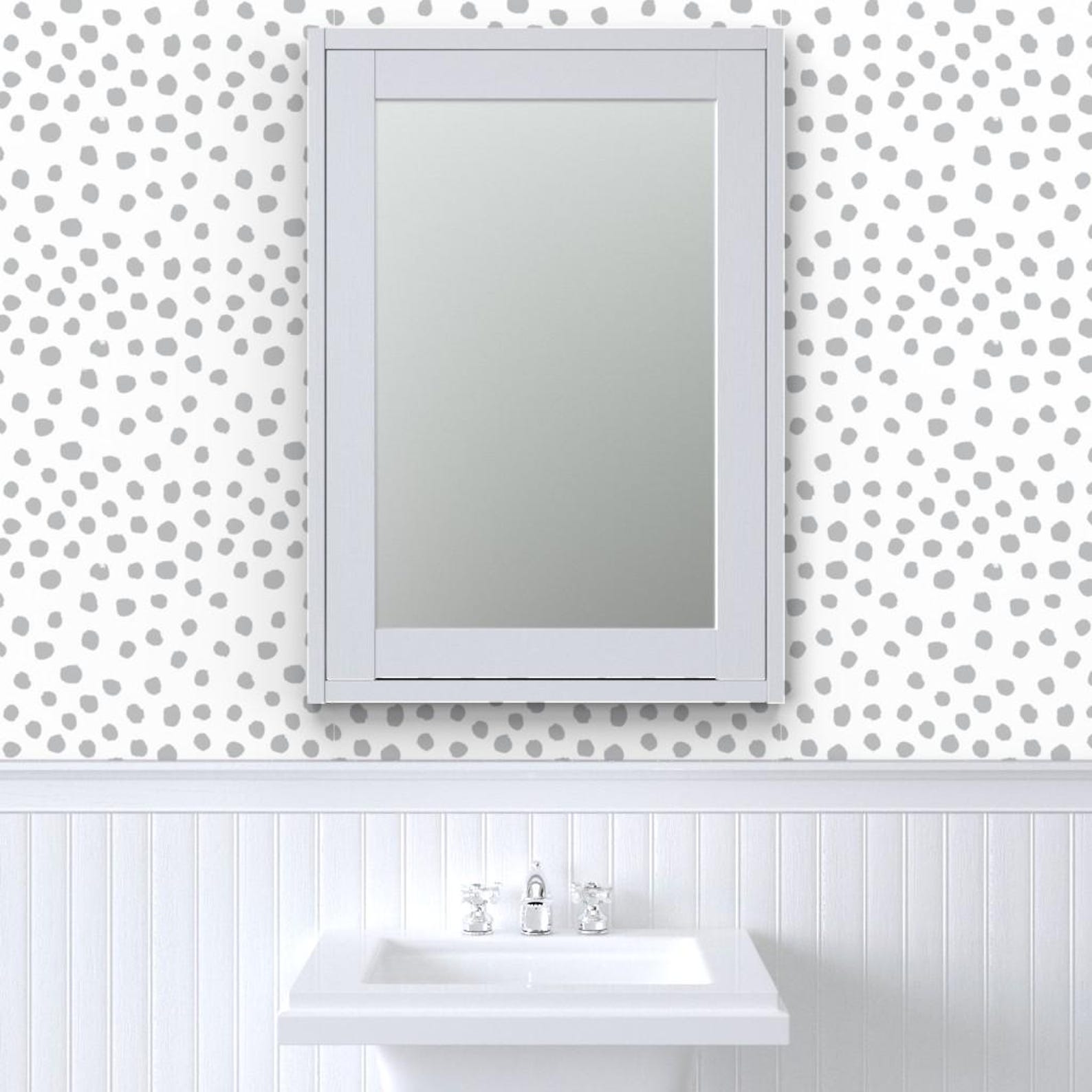 Gray Painted Dots Wallpaper - Grey Dots Baby by Charlottewinter ...