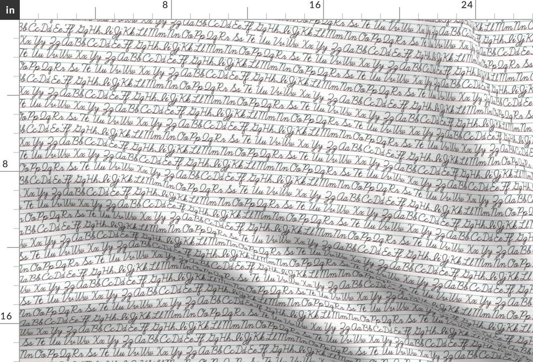 Cursive Fabric - Cursive Handwriting by Wolfishie - Cursive School ...