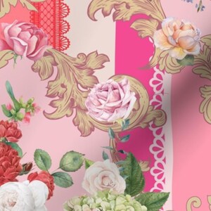 Pink Rococo Fabric Romance by Susie B Designs French Elaborate Baroque ...