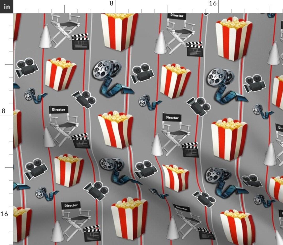 Movies Fabric Lets Go to the Movies by Floramoon Designs Movies Film ...
