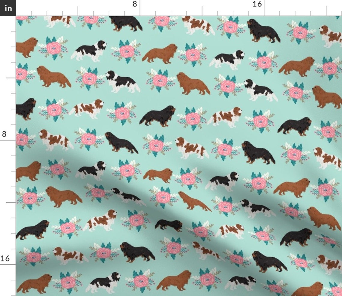 Cavalier King Spaniel Fabric Cavalier King Charles Spaniel - Etsy