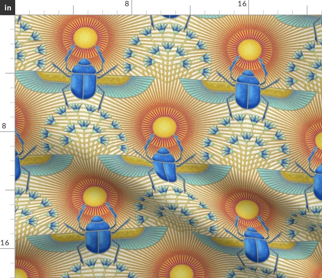 Scarab Fabric Scarab of Ra by Analinea Scarab Egyptian - Etsy