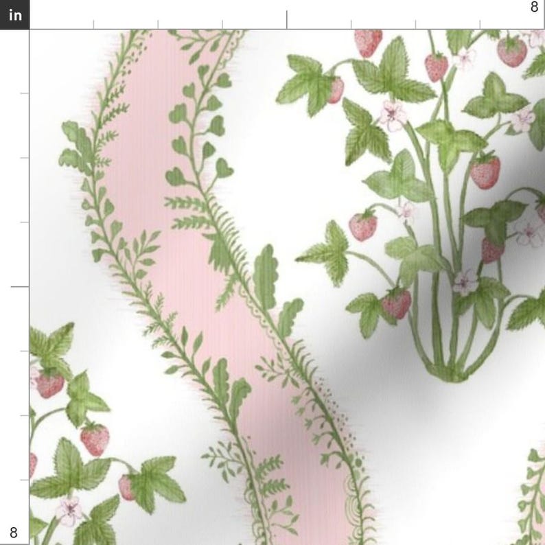 Victorian Garden Fabric - Strawberry Center Stripe by Danika_herrick ...