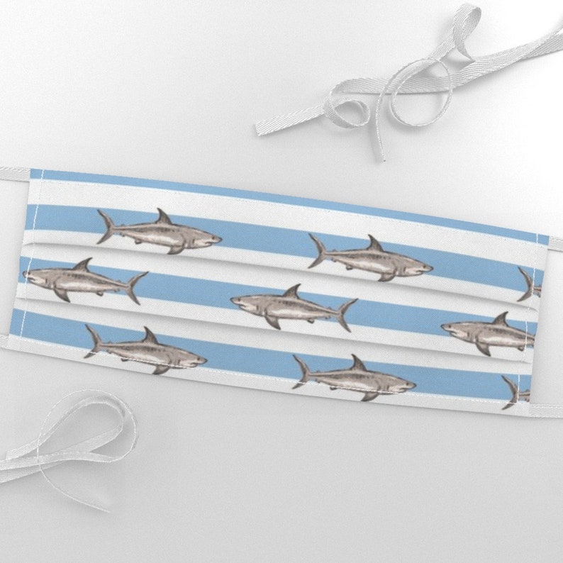 Stripy Shark Fabric Demi Stripes Sharks By Lucybaribeau | Etsy