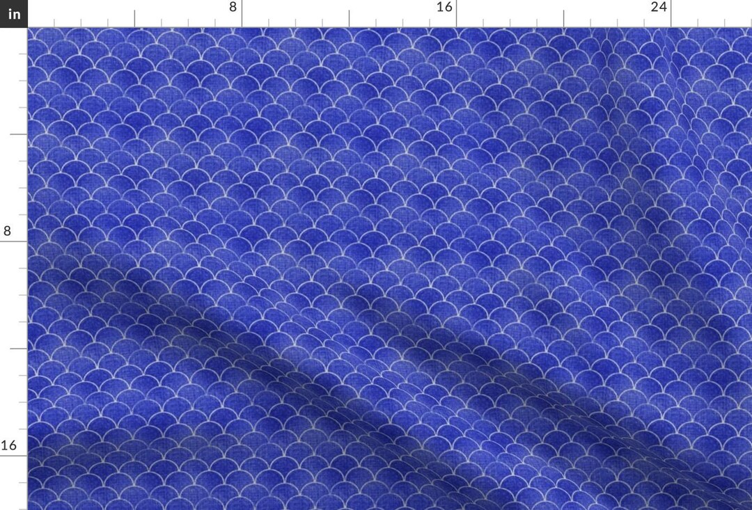 Blue Scales Fabric - Denim Scales - Small Scale by Joanmclemore ...