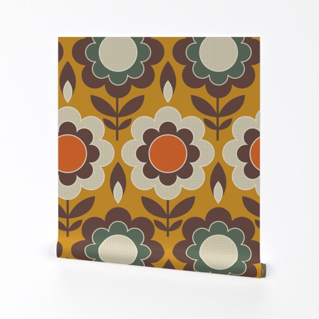 Jumbo Flower Power Removable Peel and Stick Wallpaper - Retro Home ...