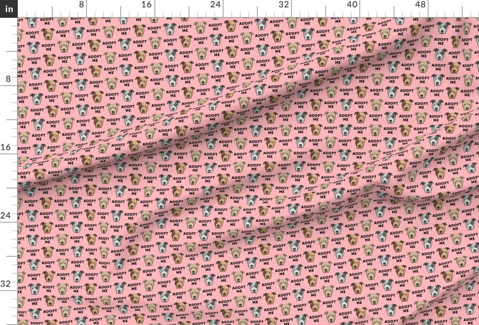 Adopt Me Fabric - (slightly Larger) Adopt Me - Pit Bulls on Pink by ...