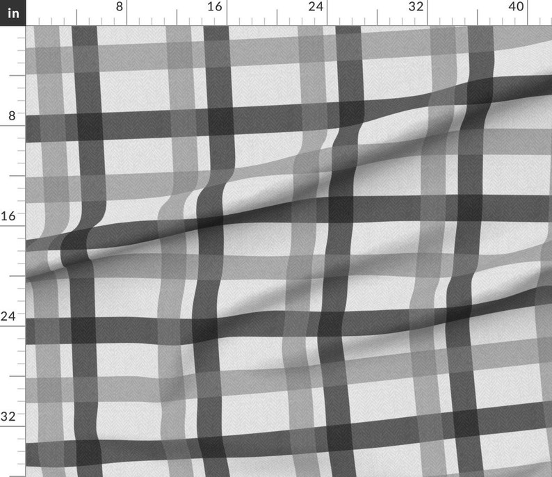 Retro Gray Plaid Fabric Retro Plaid Light Grey by Eto - Etsy