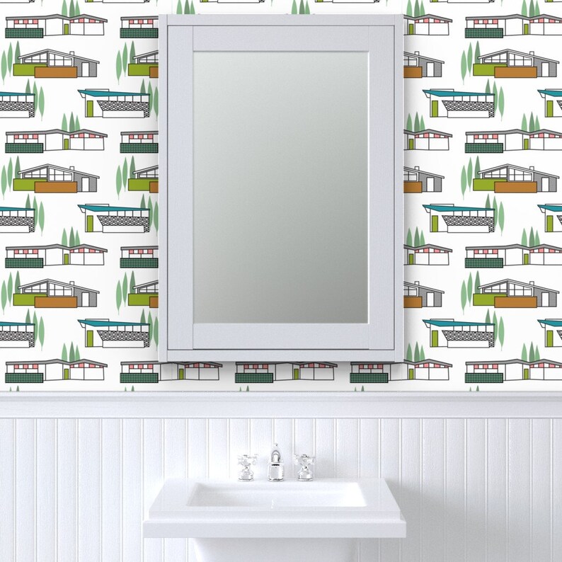 Mid Century Modern Wallpaper Mid-century Homes by Vo Aka | Etsy