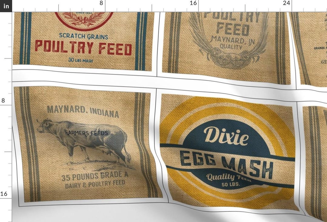 Grain Sack Fabric - Farmhouse Grain Sack by Farmhousedesigns - Vintage ...