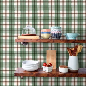 Green Plaid Wallpaper Green and Brown by Daily Miracles Green Plaid ...