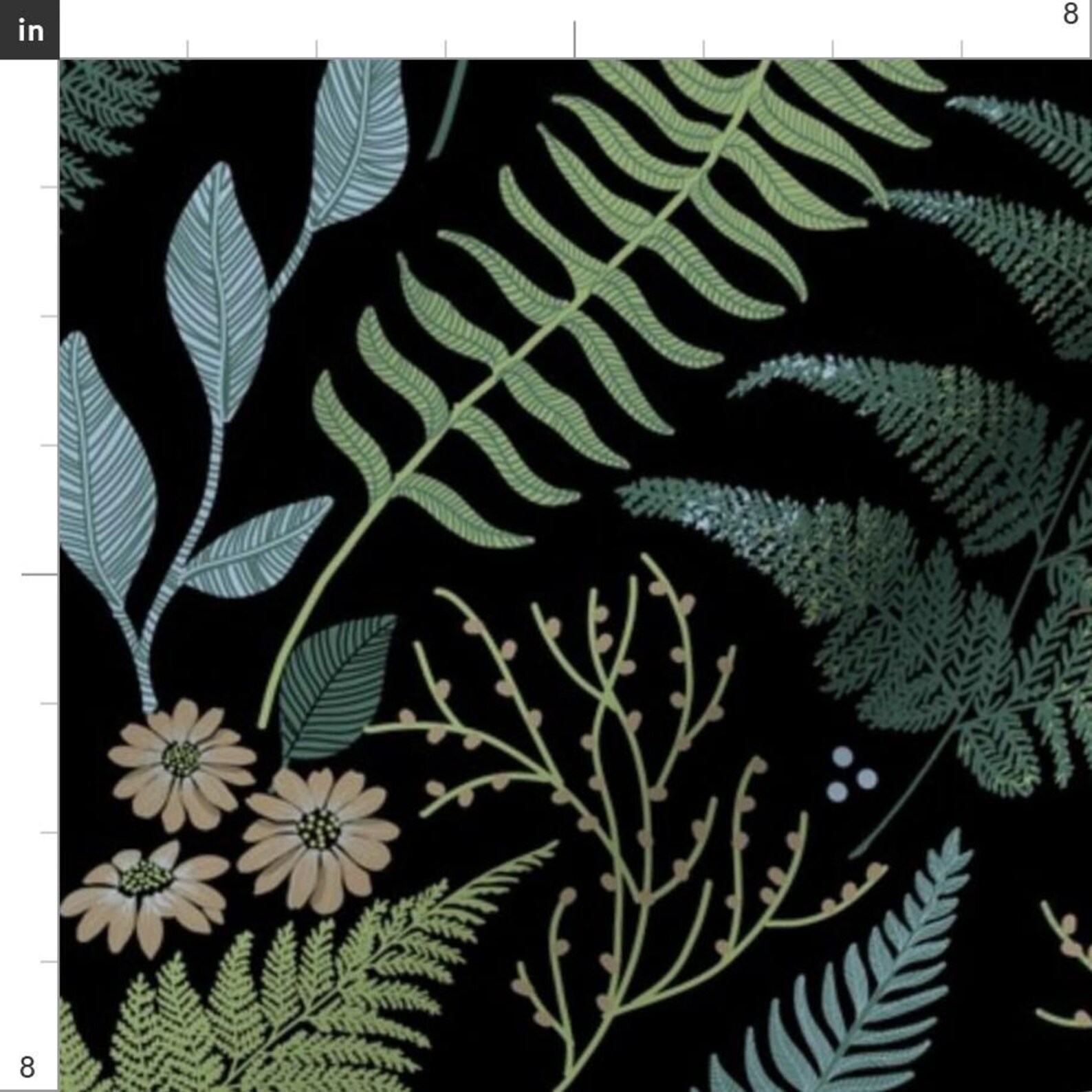 Ferns Fabric - Calming Fern Forest by Hnldesigns - Hawaii Palapalai ...