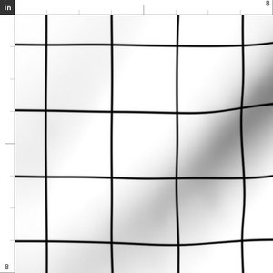 Grid Fabric Black and White Windowpane Grid 2 Square Check Graph by ...