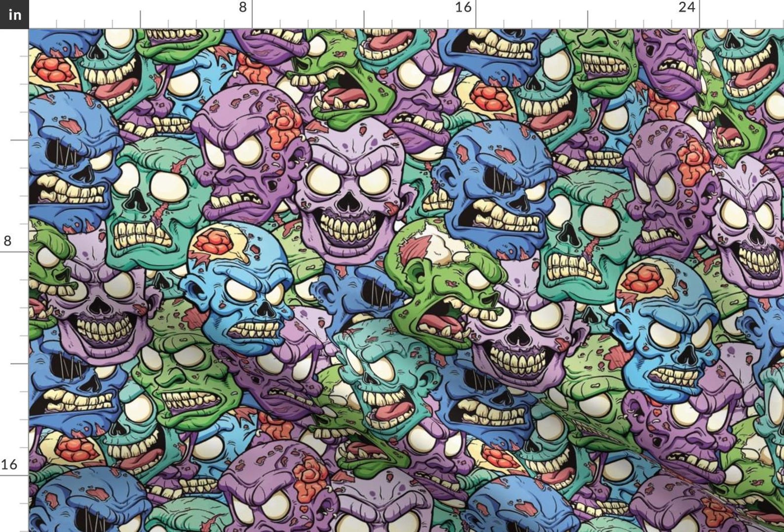 Zombies Fabric - Big Braaaiiiinnsssss by Sandityche - Zombies Halloween ...