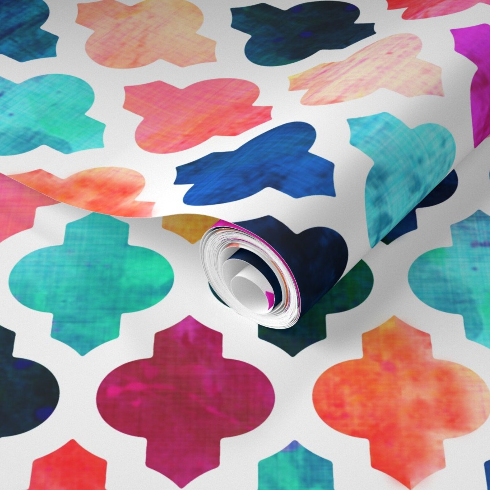 Watercolor Wallpaper Marrakesh Moroccan Pink by Bruxamagica - Etsy