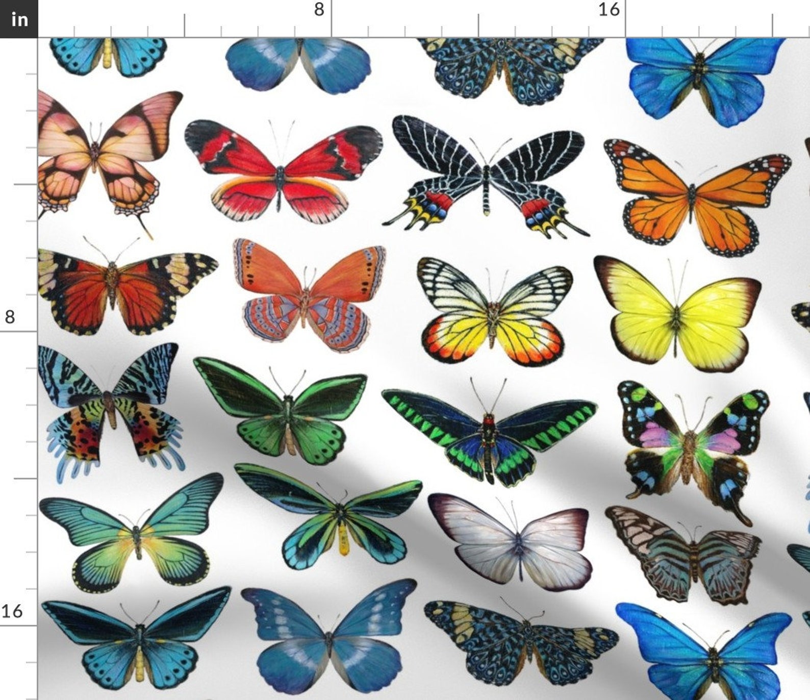 Butterfly Collection Fabric Colorful Butterflies by - Etsy