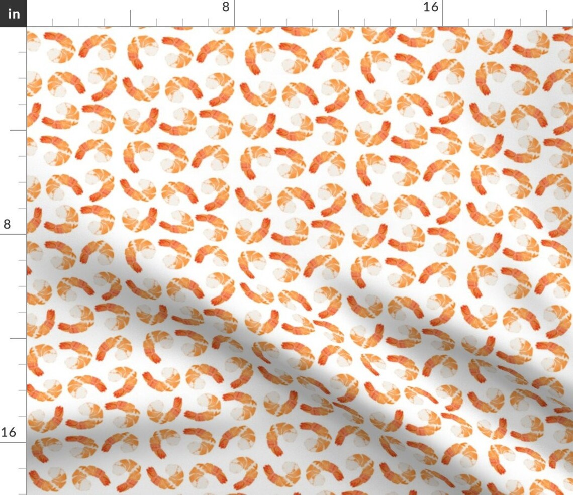 Shrimp Fabric Skimpy Shrimpy by Annaboo Shrimp Ocean | Etsy