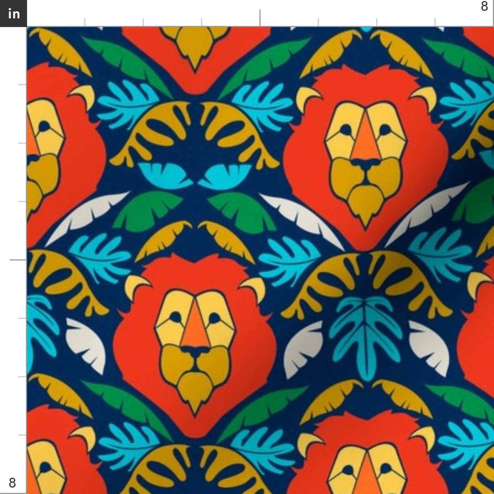 Jungle Lions Fabric Lion Jungle By Lapetitelecour Lion - Etsy España