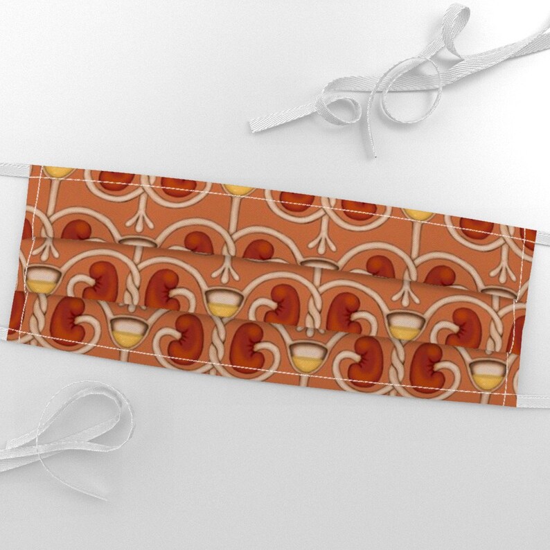 Kidney Fabric Kidneys and Bladder on Burnt Orange by - Etsy