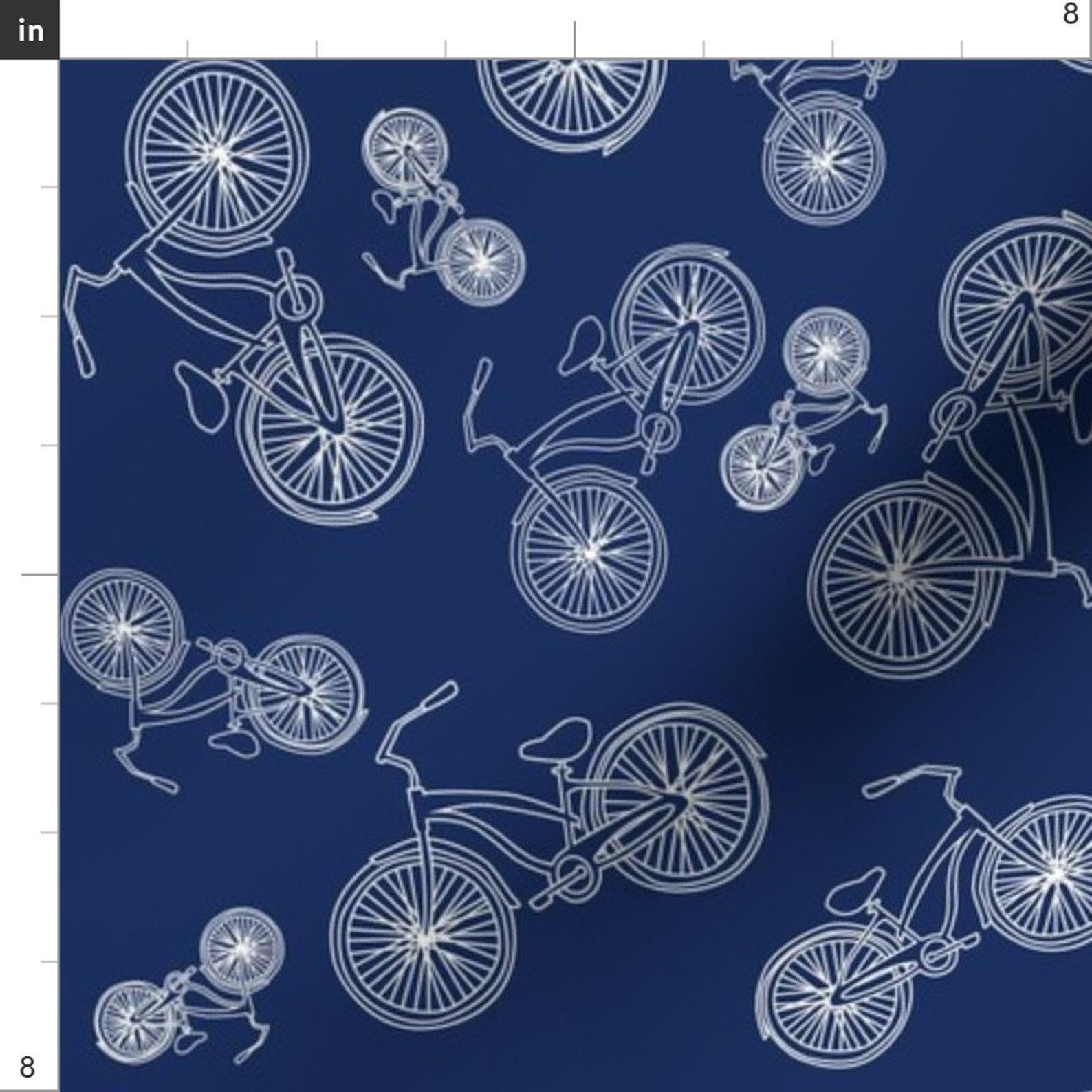 Bikes Fabric Blue Bicycles by Annaboo Bike Bicycle Cycle | Etsy