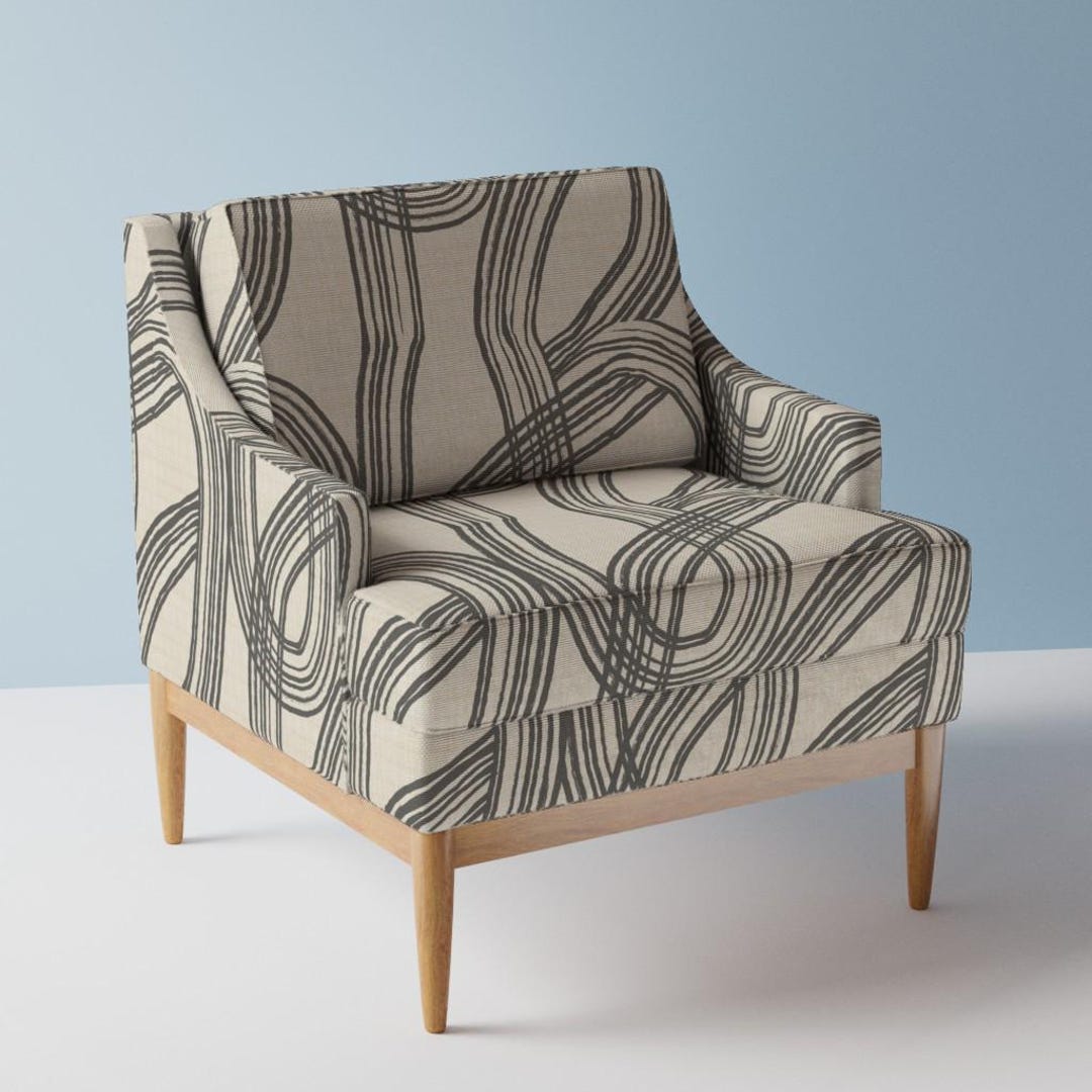 Geometric Swirls Upholstery Fabric- Urban Jungle by Cathythompsondesign ...