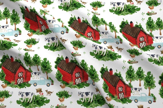 Farm Fabric Life In The Farm By Shopcabin Farm Rustic | Etsy