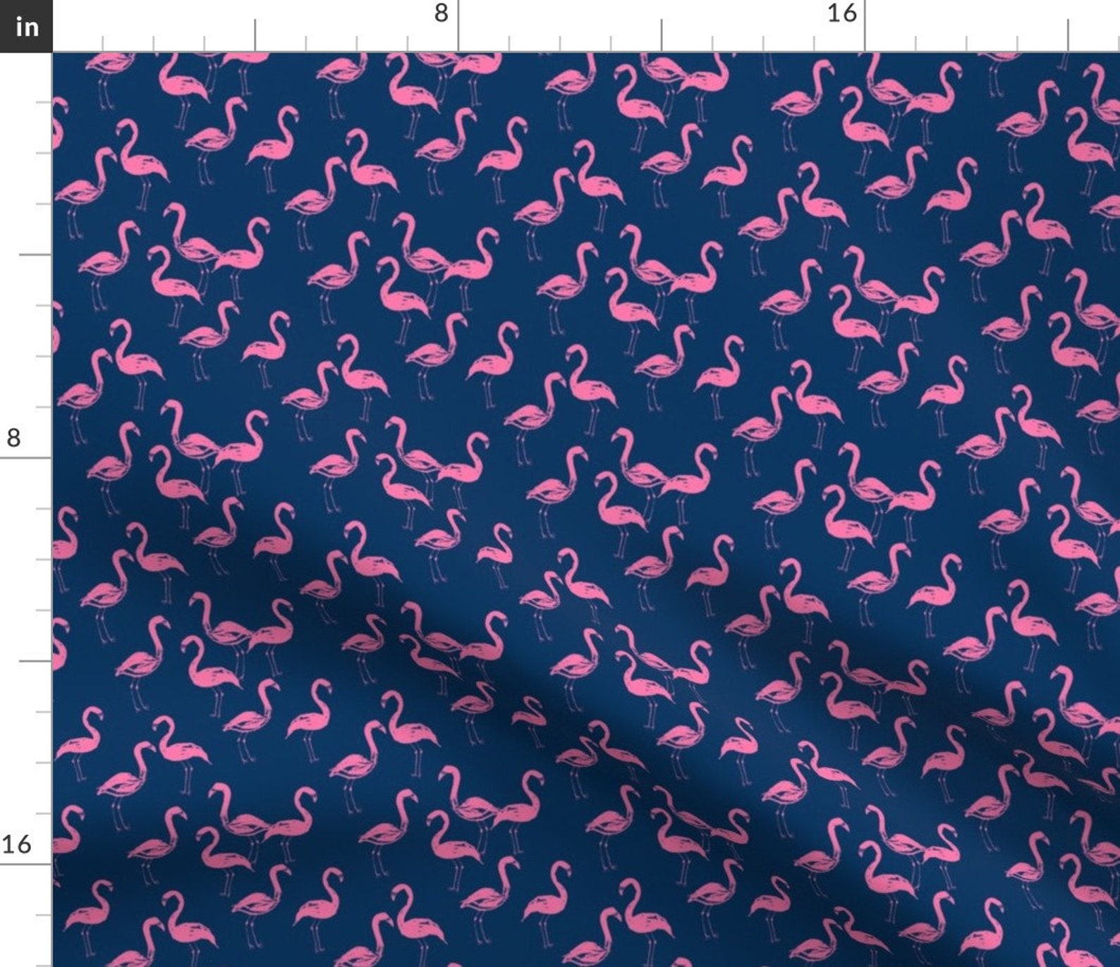 Flamingo Fabric Flamingo Fabric Navy and Pink Flamingos by - Etsy