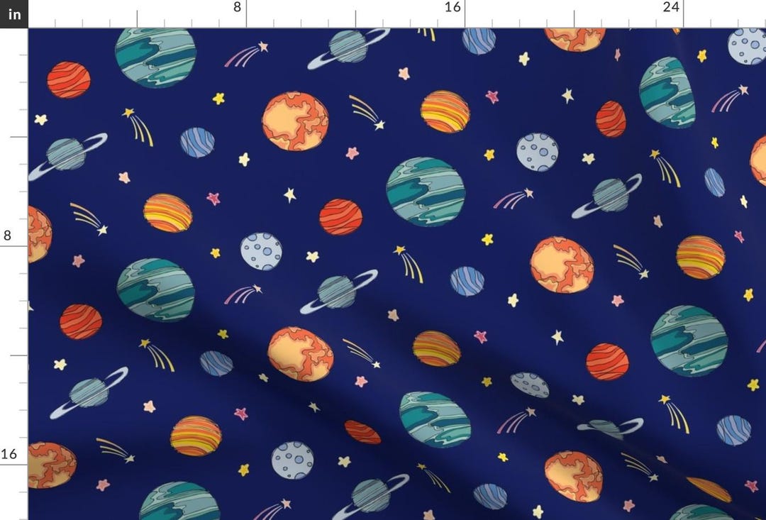 Outer Space Fabric - Planets by Lprspr - Planets Solar System Universe ...