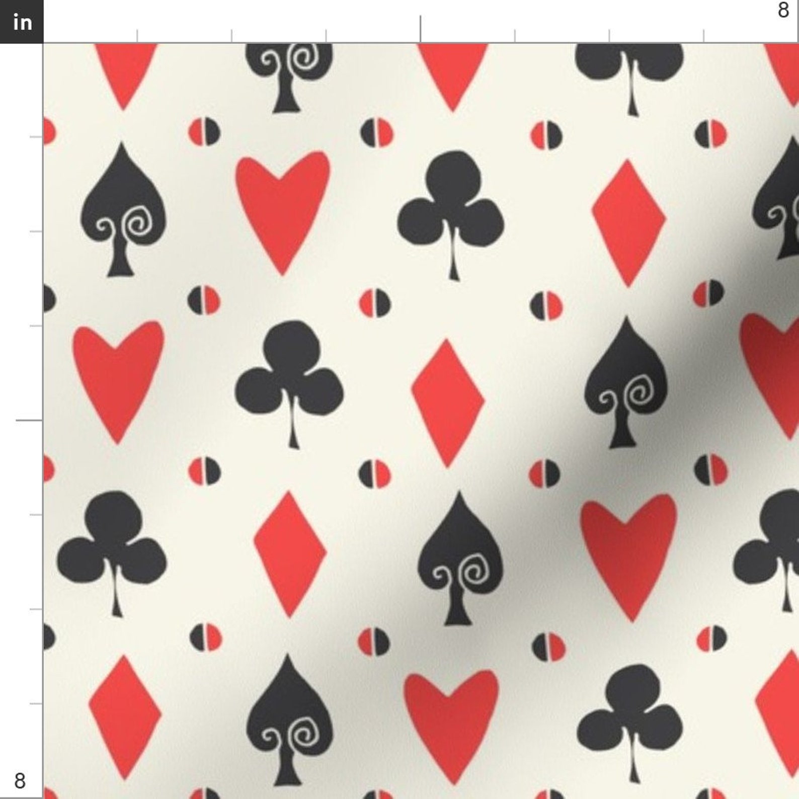 Playing Cards Suits Fabric Cards // Suits Spade Alice in - Etsy